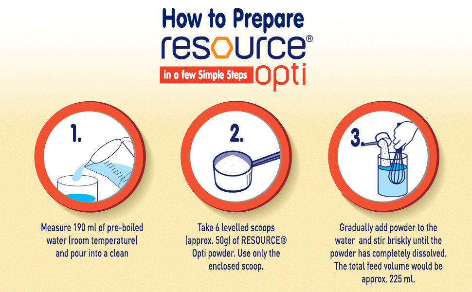 Buy Nestle Resource Opti Vanilla Flavour Powder, 400 gm | 19 Minutes ...