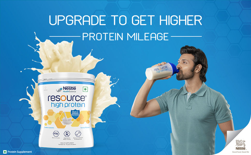 Buy Nestle Resource High Protein Vanilla Flavour Powder, 400 gm | 19 ...