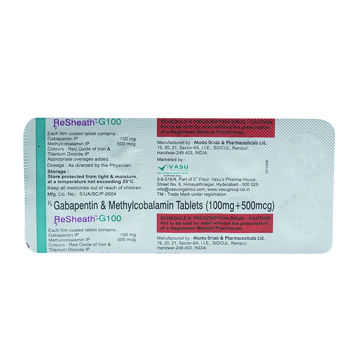 Resheath-G 100/500Mcg Tablet 10'S Price, Uses, Side Effects ...