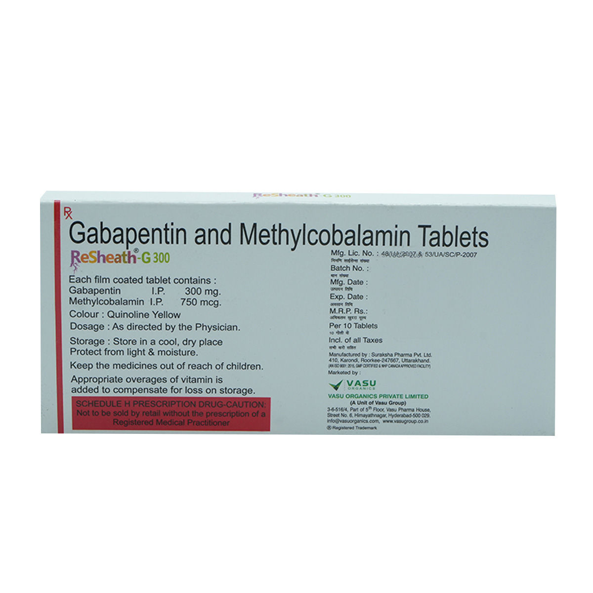 Resheath-G 300/750 Tablet 10's Price, Uses, Side Effects, Composition ...