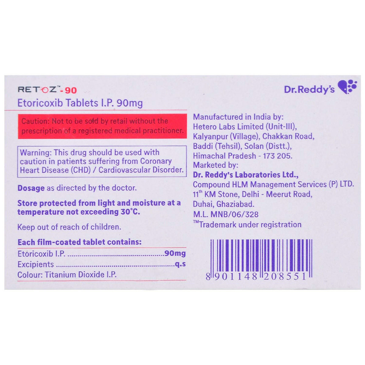 Retoz-90 Tablet 10's Price, Uses, Side Effects, Composition - Apollo ...