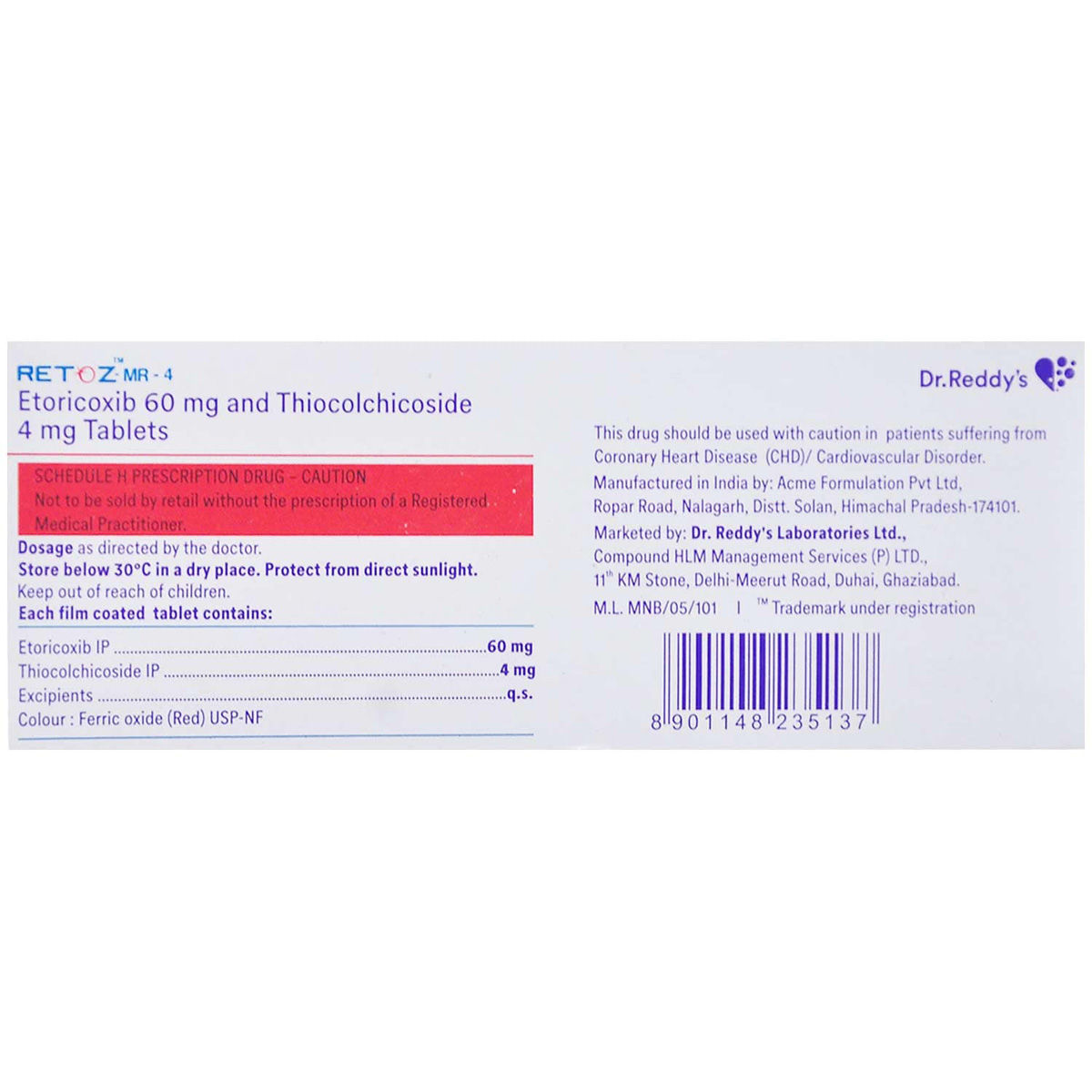 Retoz-MR-4 Tablet 10's Price, Uses, Side Effects, Composition - Apollo ...