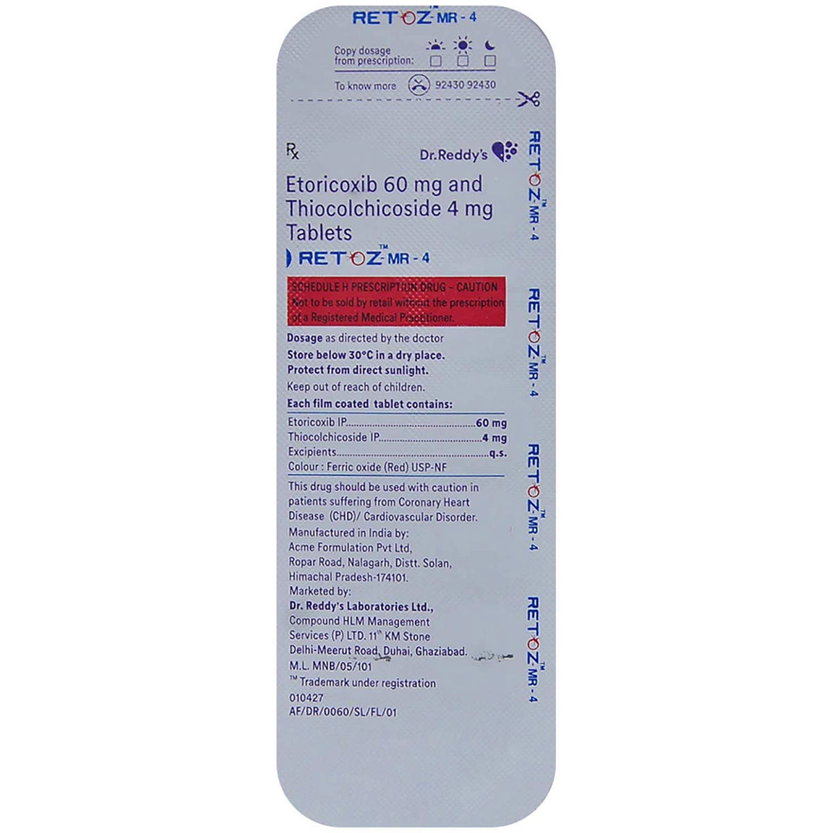 Retoz-MR-4 Tablet 10's Price, Uses, Side Effects, Composition - Apollo ...