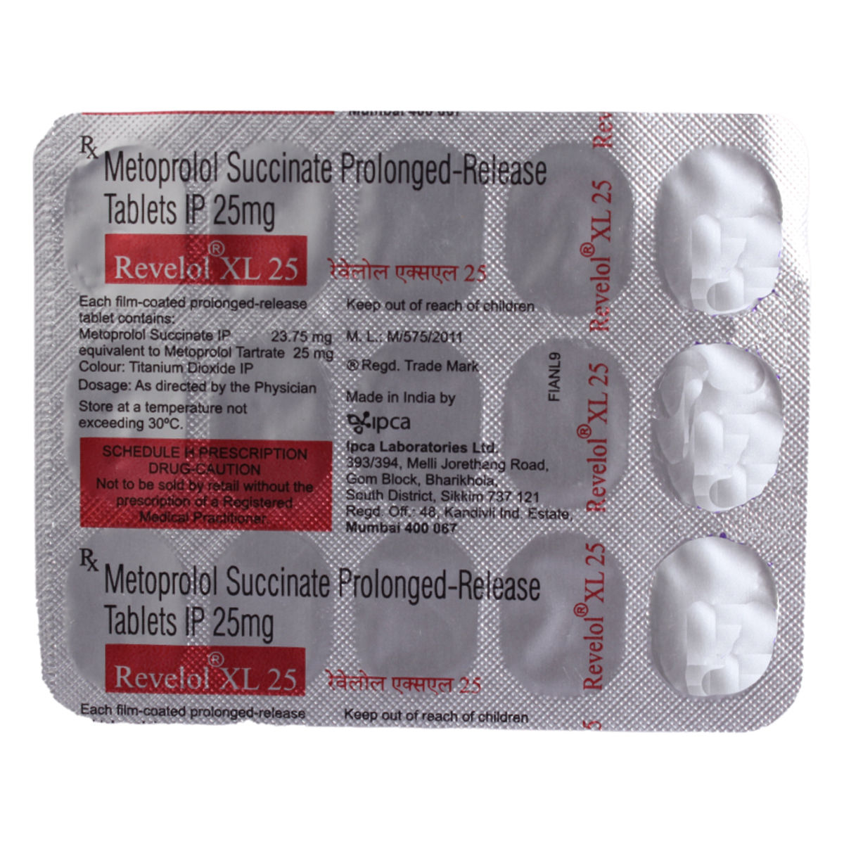 Revelol XL 25 Tablet | Uses, Side Effects, Price | Apollo Pharmacy