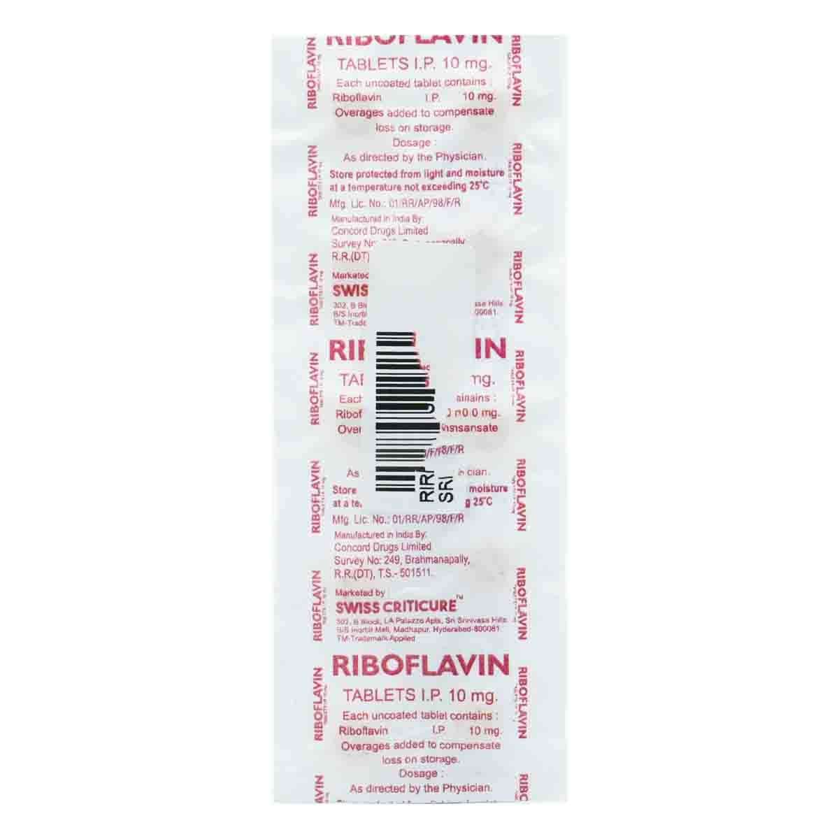Riboflavine 10 mg Tablet 10's Price, Uses, Side Effects, Composition ...