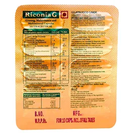 Riconia G Capsule | Uses, Side Effects, Price | Apollo Pharmacy