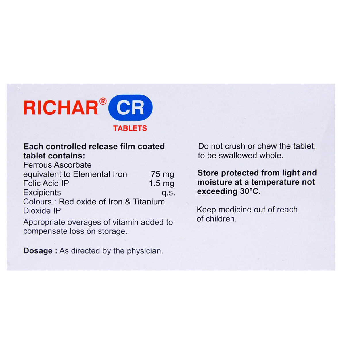 Richar CR Tablet | Uses, Side Effects, Price | Apollo Pharmacy