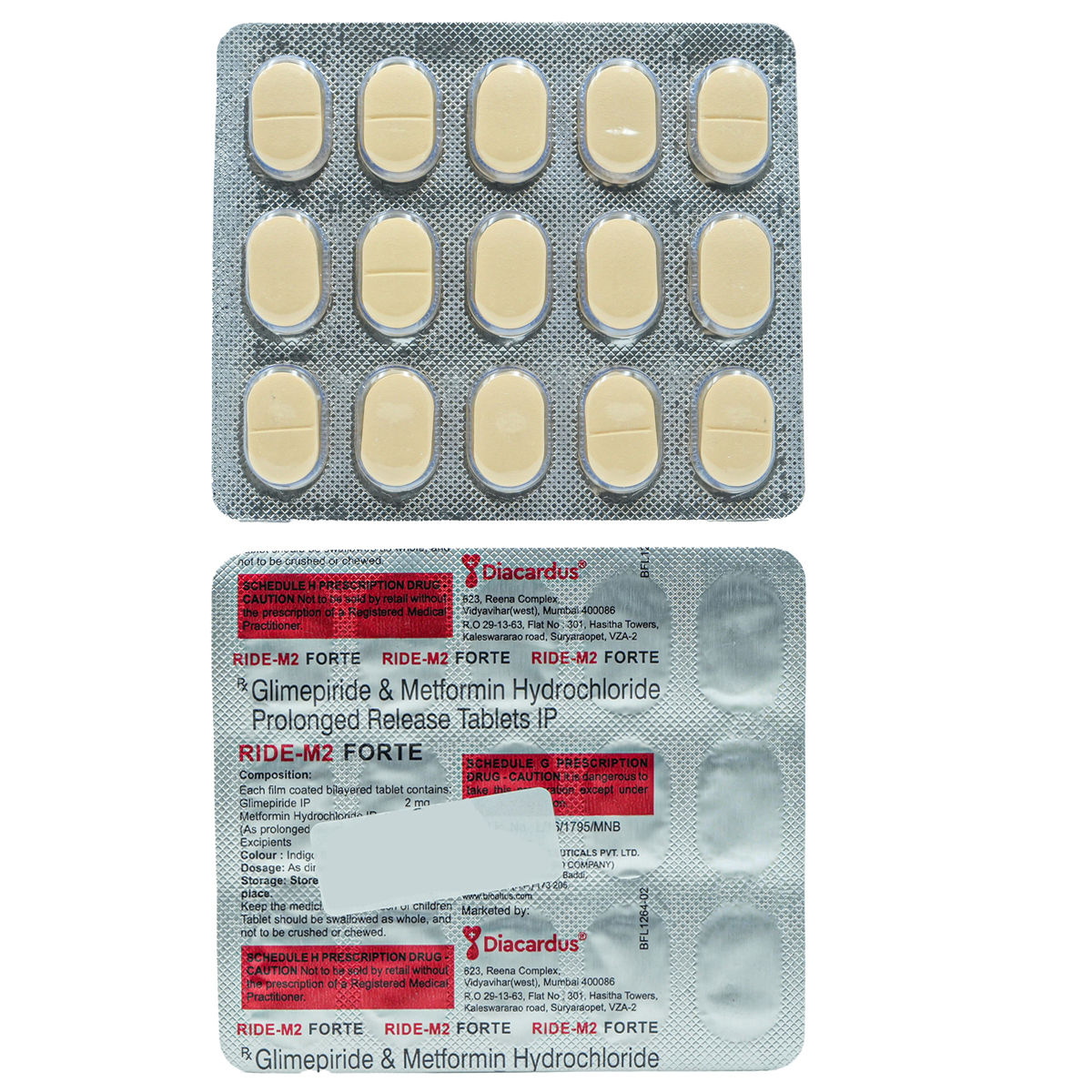 Ride-M2 Forte 2/1000 Tablet | Uses, Side Effects, Price | Apollo Pharmacy