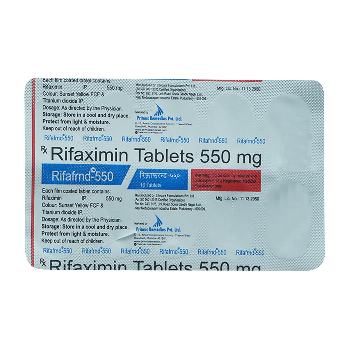 Rifafrnd-550mg Tablet 10's Price, Uses, Side Effects, Composition ...
