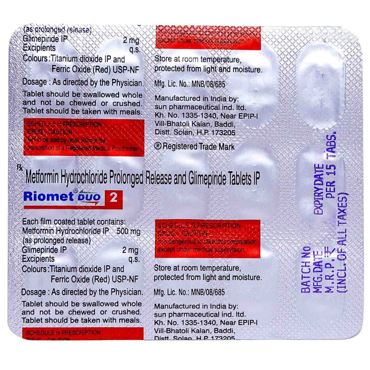 Riomet DUO 2 Tablet 15's Price, Uses, Side Effects, Composition ...