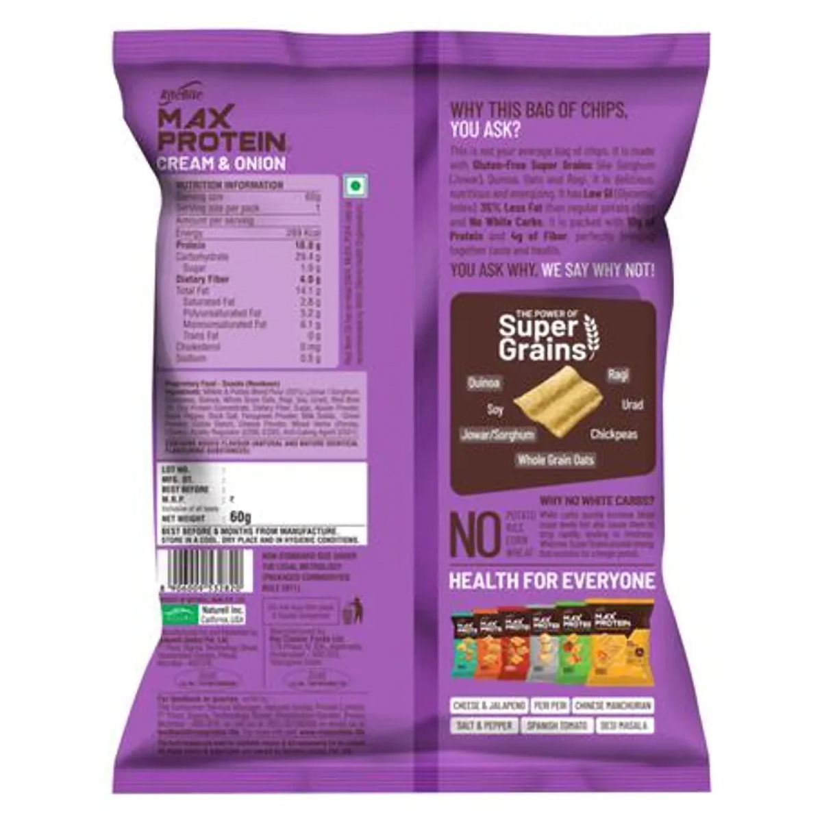 Ritebite Max Protein Cream & Onion Snack, 60 gm Price, Uses, Side ...