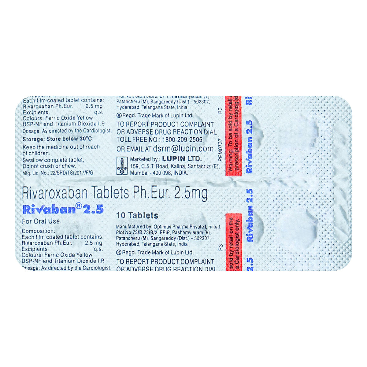 Rivaban 2.5 Tablet | Uses, Side Effects, Price | Apollo Pharmacy