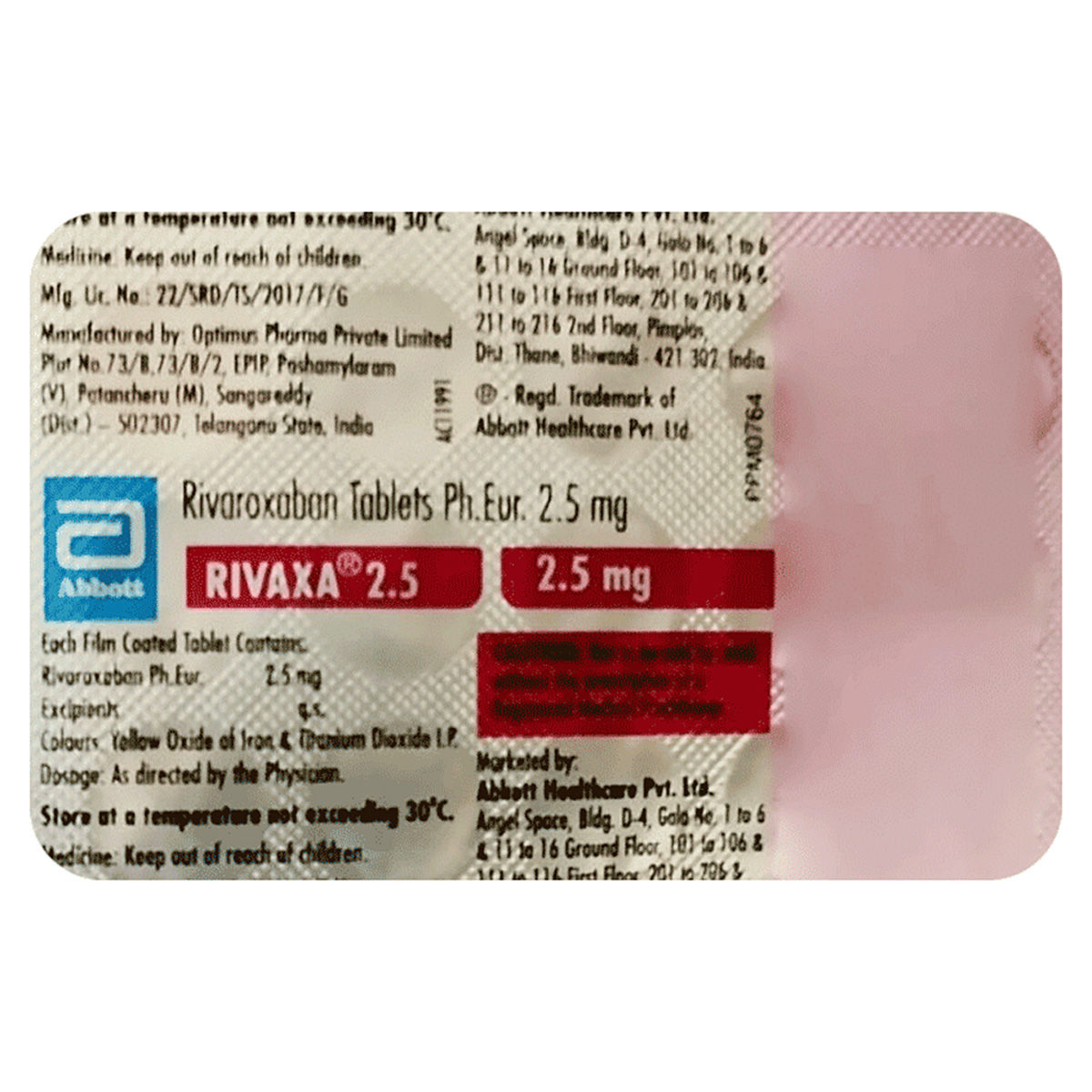 Rivaxa 2.5 Tablet | Uses, Side Effects, Price | Apollo Pharmacy