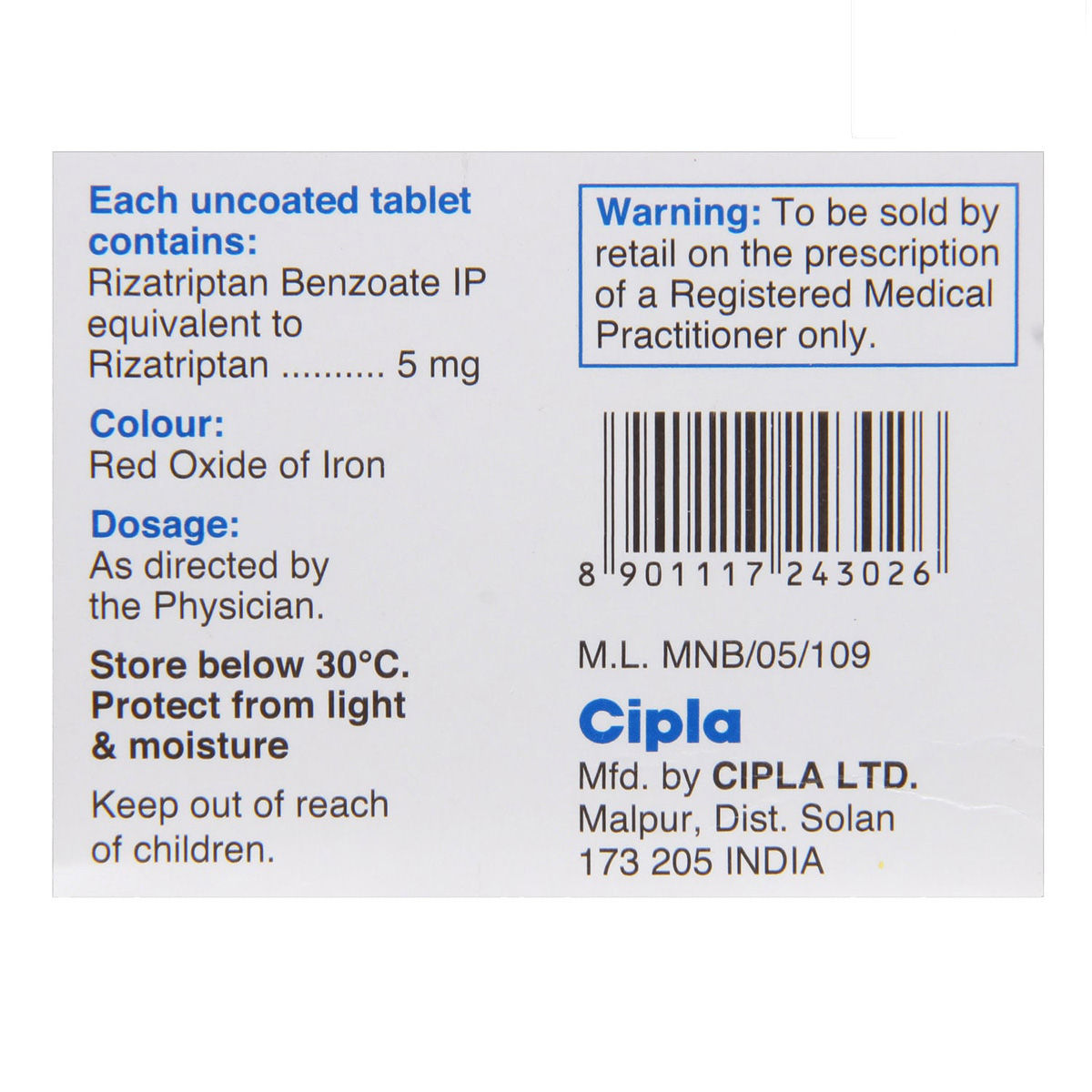 Rizact 5 Tablet 4's Price, Uses, Side Effects, Composition - Apollo ...