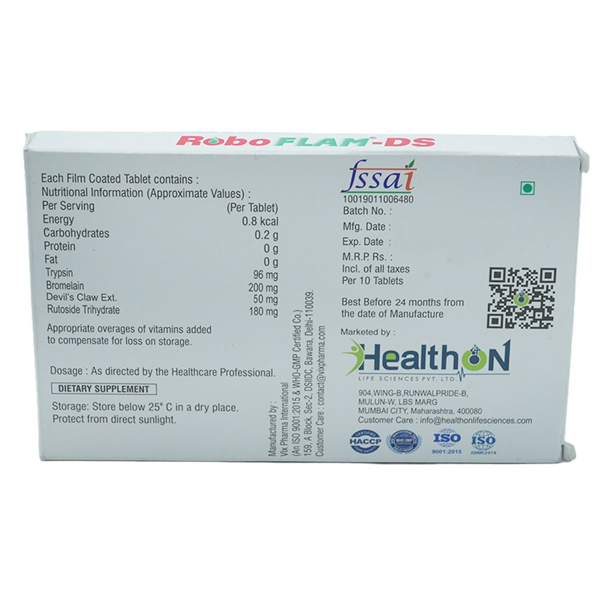 Roboflam-DS Tablet 10's Price, Uses, Side Effects, Composition - Apollo ...