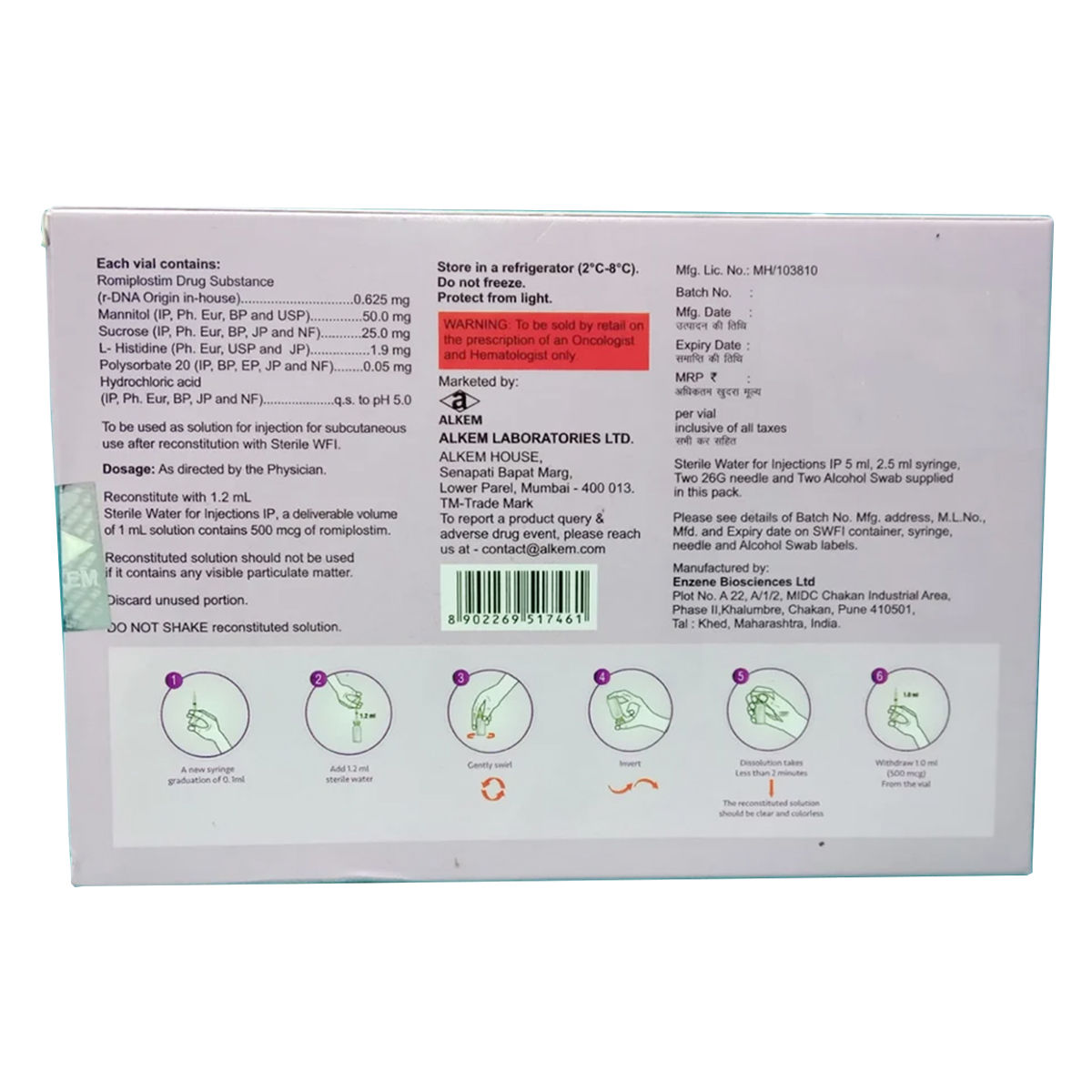 Romiset 500 mcg Injection 1's Price, Uses, Side Effects, Composition ...