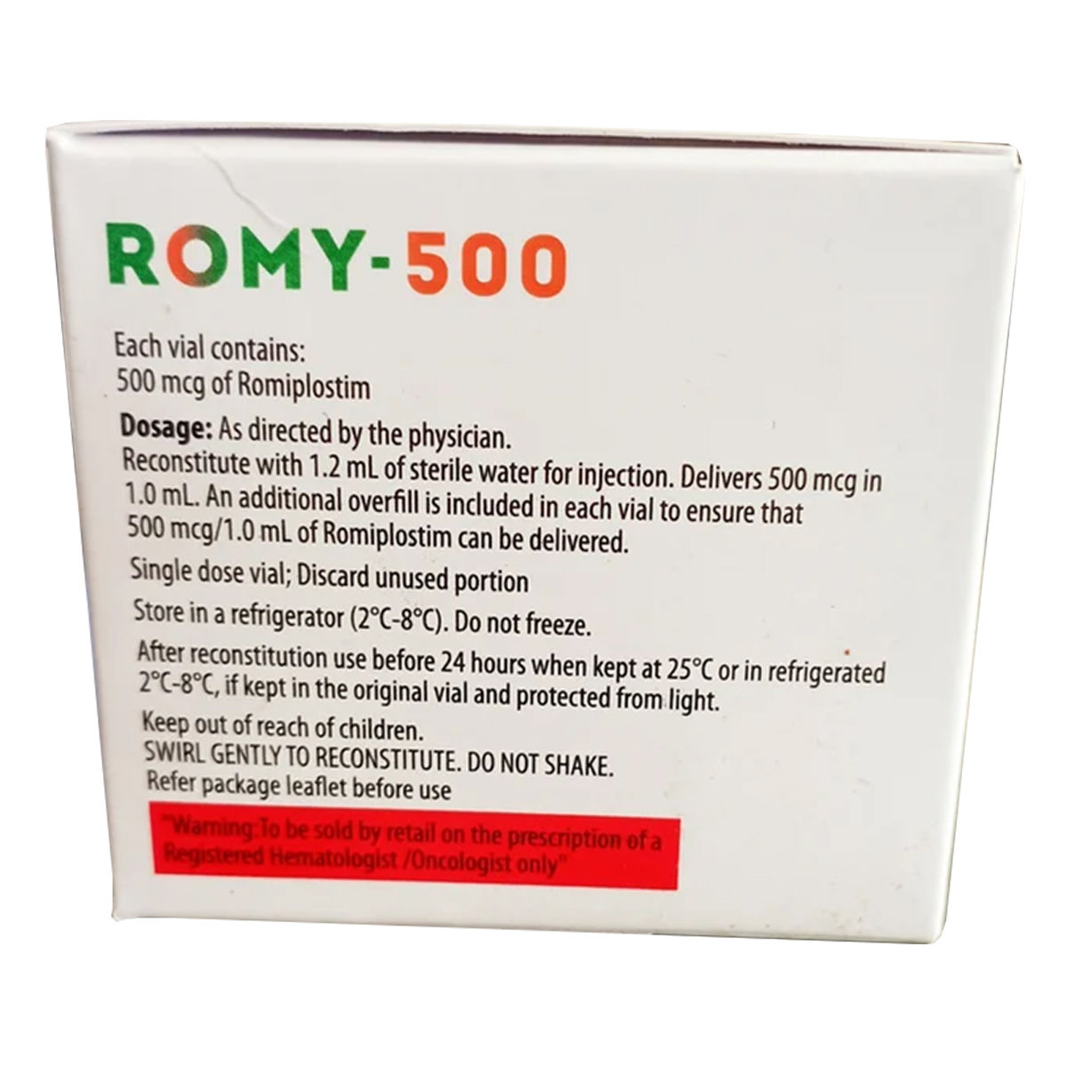 Romy-500 Injection 1 ml | Uses, Side Effects, Price | Apollo Pharmacy