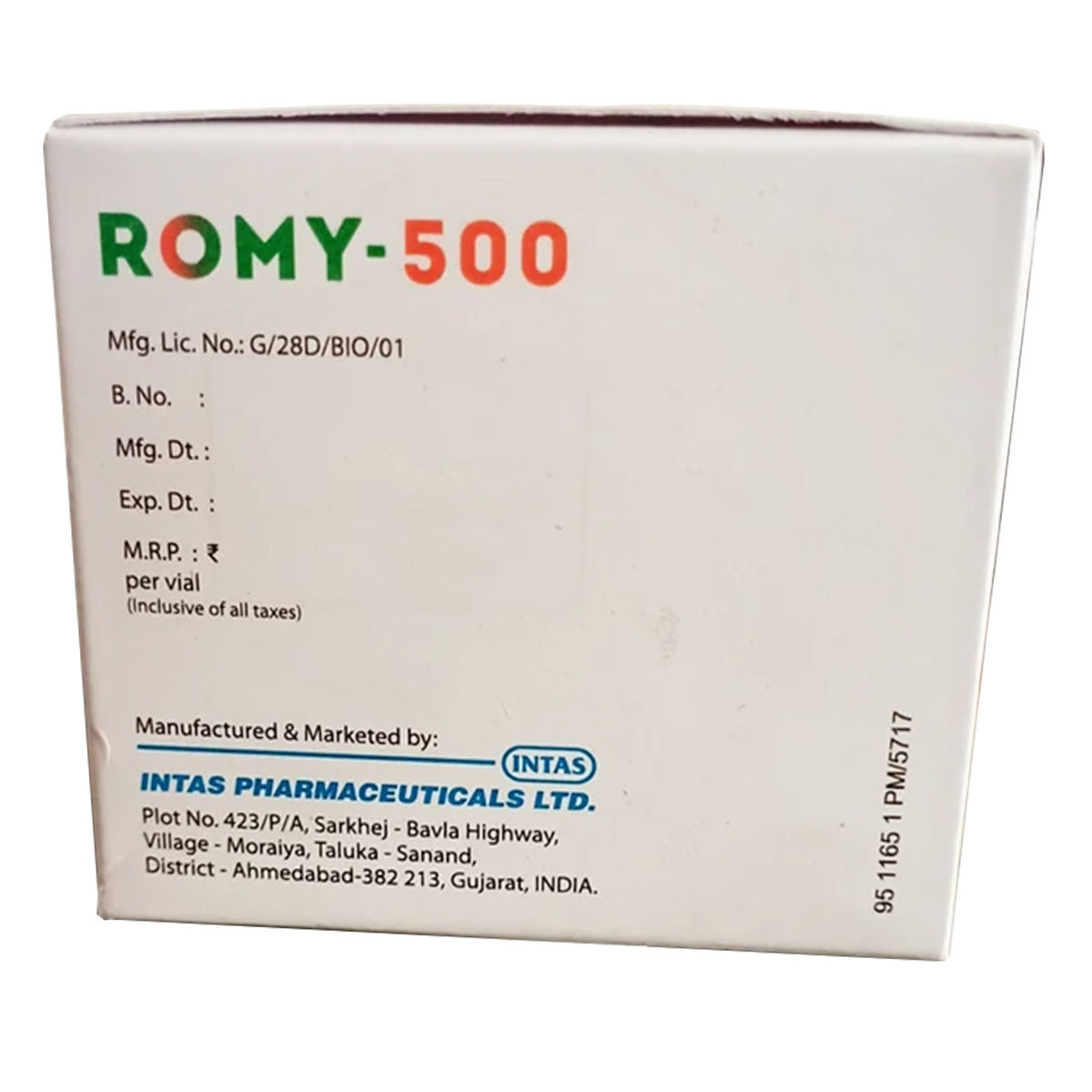 Romy-500 Injection 1 ml | Uses, Side Effects, Price | Apollo Pharmacy