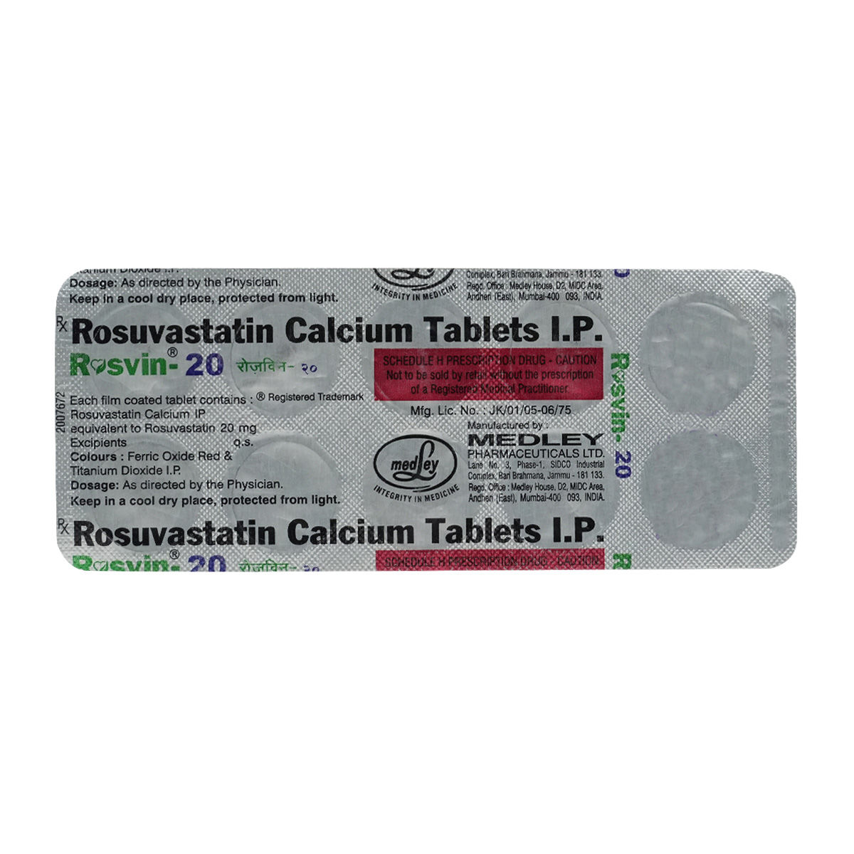 Rosvin 20 Tablet | Uses, Side Effects, Price | Apollo Pharmacy