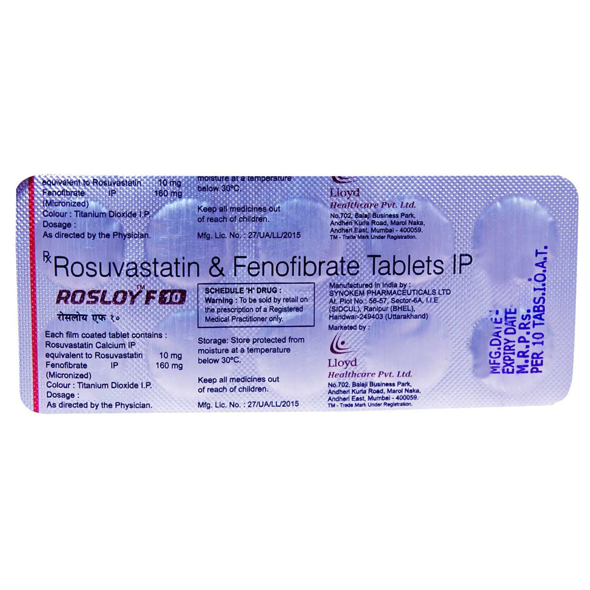 Rosloy F 10 Tablet 10's Price, Uses, Side Effects, Composition - Apollo ...