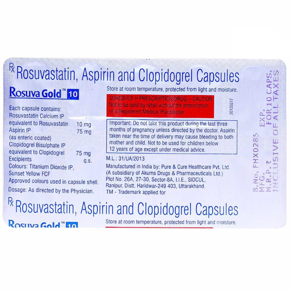 Rosuva Gold 10 Capsule | Uses, Side Effects, Price | Apollo Pharmacy