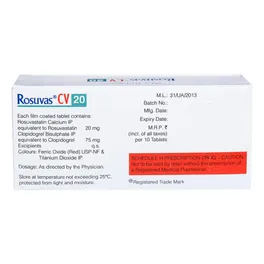 Rosuvas CV 20mg/75mg Capsule | Uses, Side Effects, Price | Apollo Pharmacy