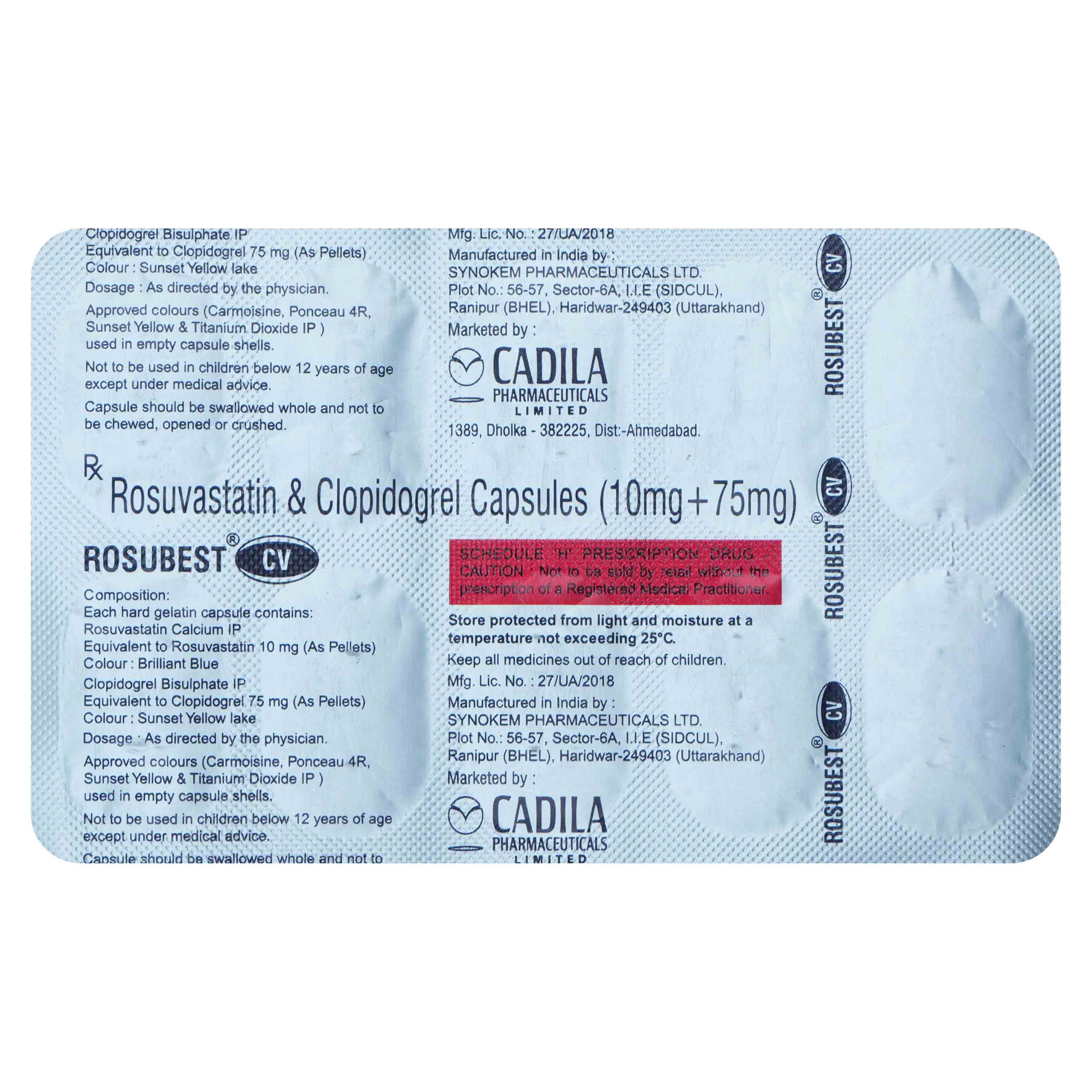 Rosubest Cv 10Mg Capsule | Uses, Side Effects, Price | Apollo Pharmacy