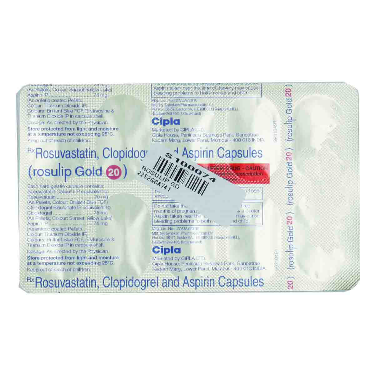 Rosulip Gold 20 Capsule 10's Price, Uses, Side Effects, Composition ...
