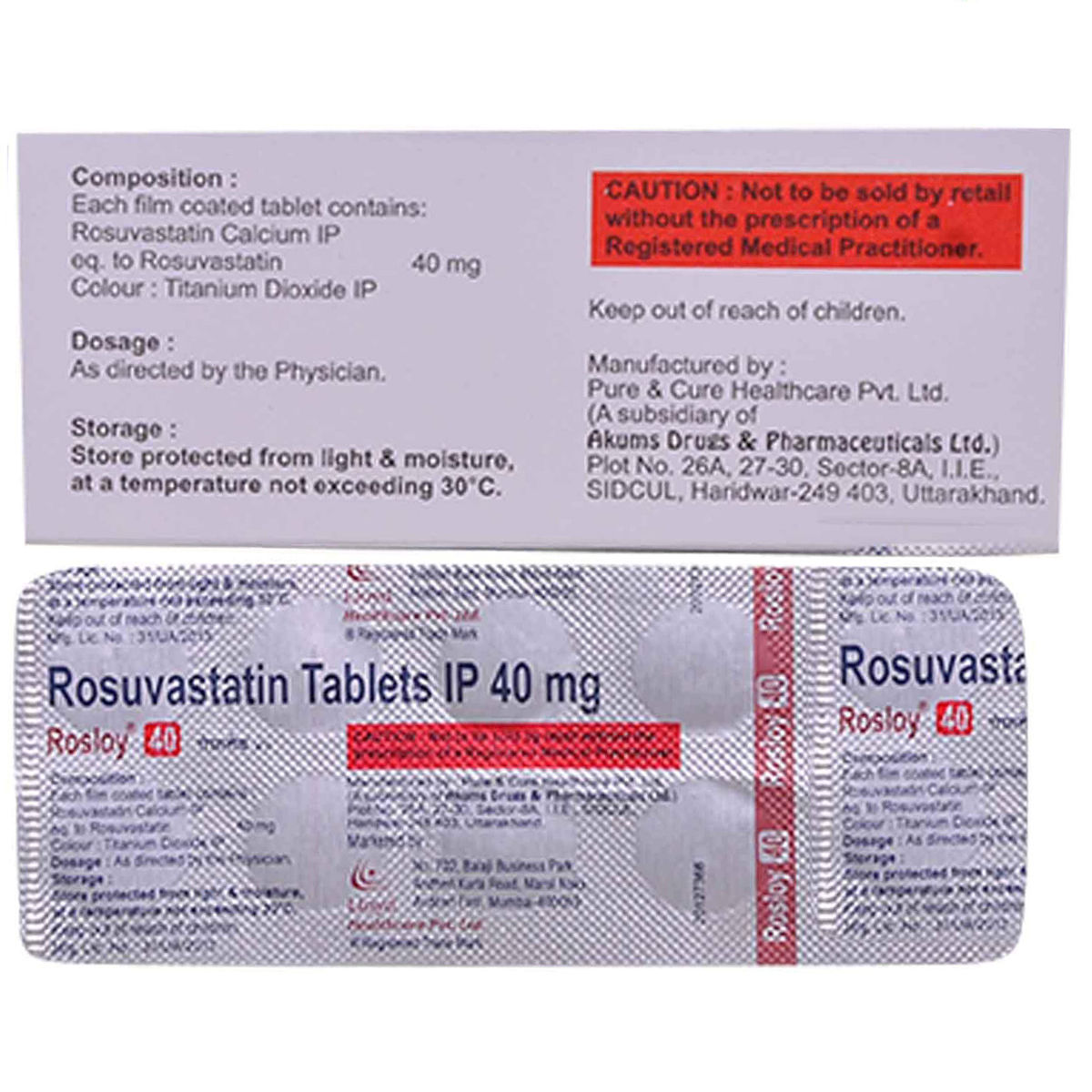 Rosloy 40 Tablet 10's Price, Uses, Side Effects, Composition - Apollo ...