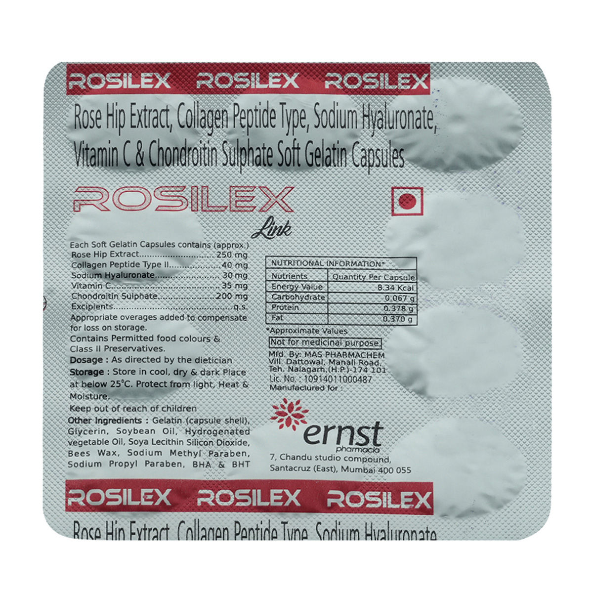 Rosilex Link Capsule 10's Price, Uses, Side Effects, Composition ...