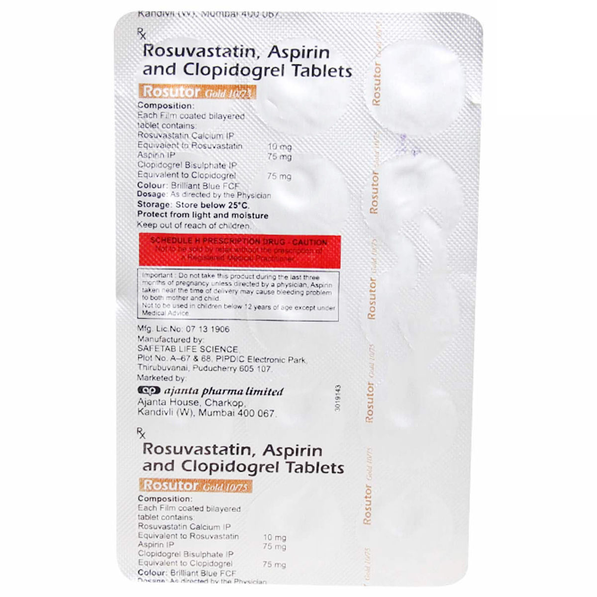 Rosutor Gold 10/75 Tablet 15's Price, Uses, Side Effects, Composition ...