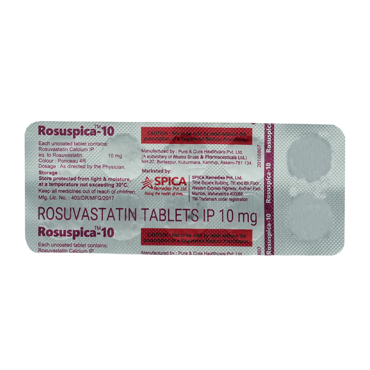 Rosuspica 10 mg Tablet | Uses, Side Effects, Price | Apollo Pharmacy
