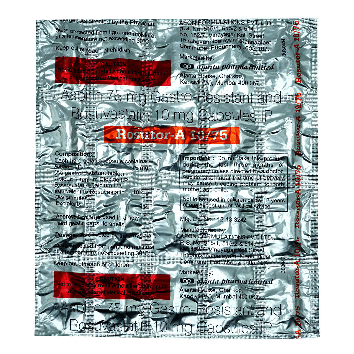 Rosutor-A 10/75 Capsule | Uses, Side Effects, Price | Apollo Pharmacy