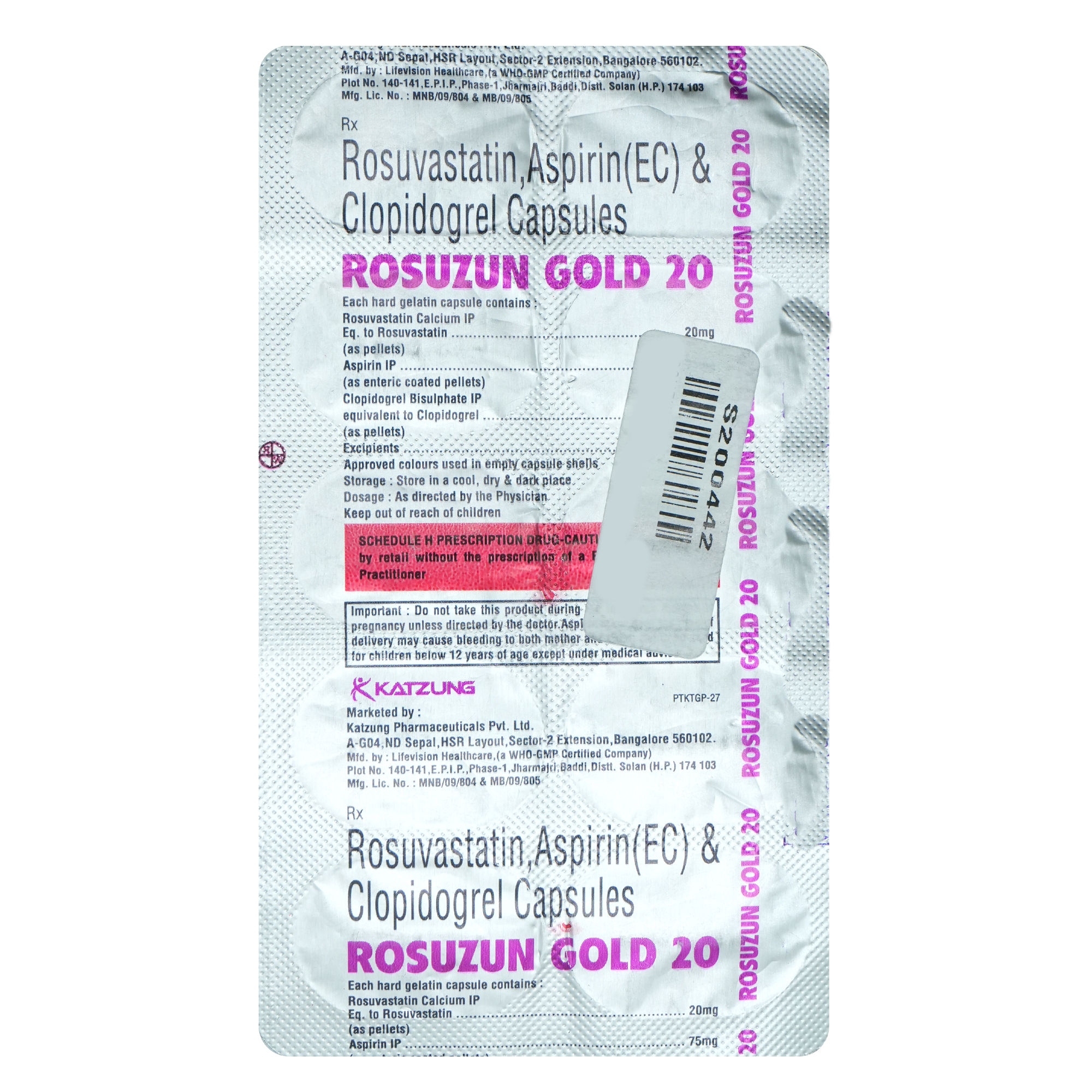 Rosuzun Gold 20 Capsule 10's Price, Uses, Side Effects, Composition ...