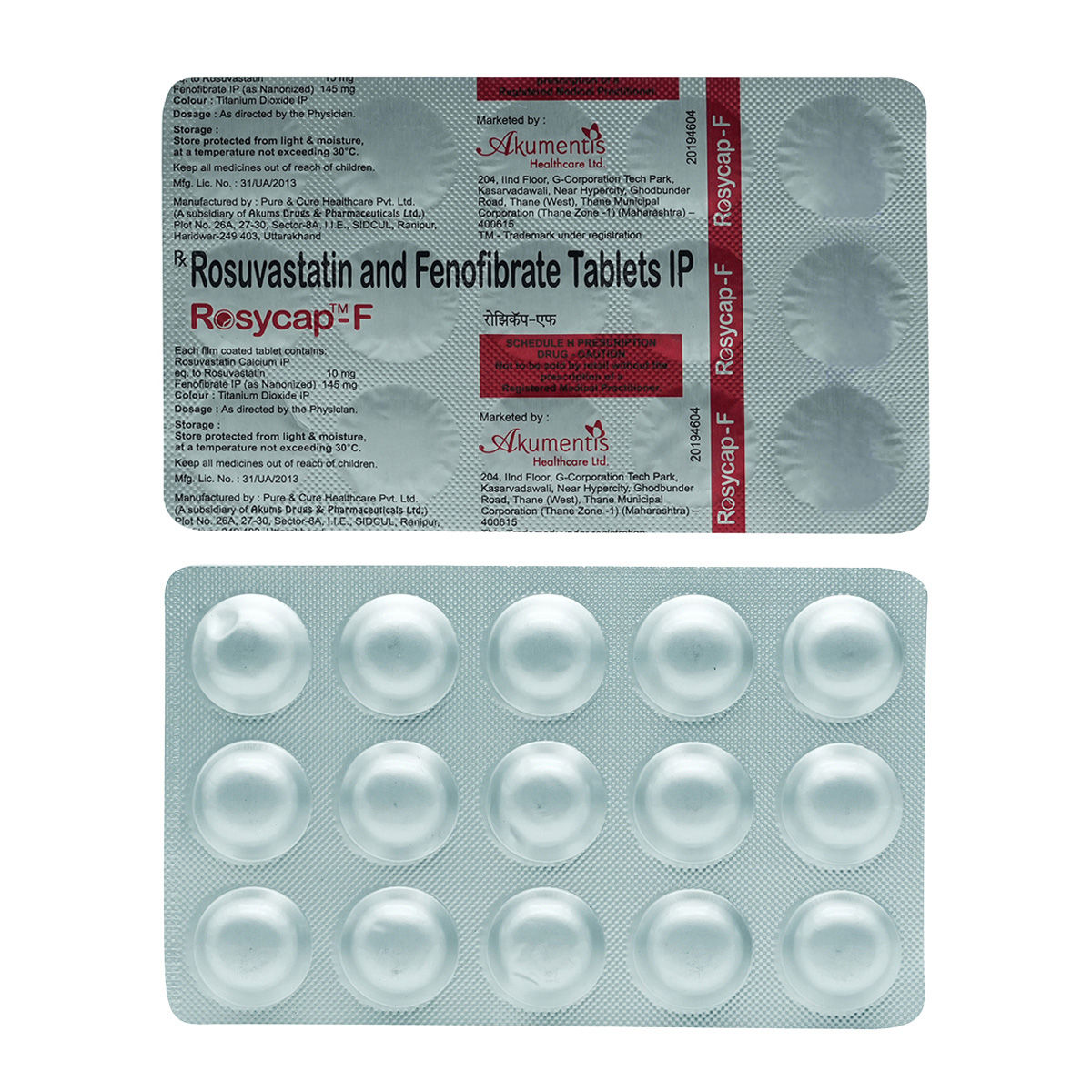 Rosycap-F 10 mg/145 mg Tablet 15's Price, Uses, Side Effects ...
