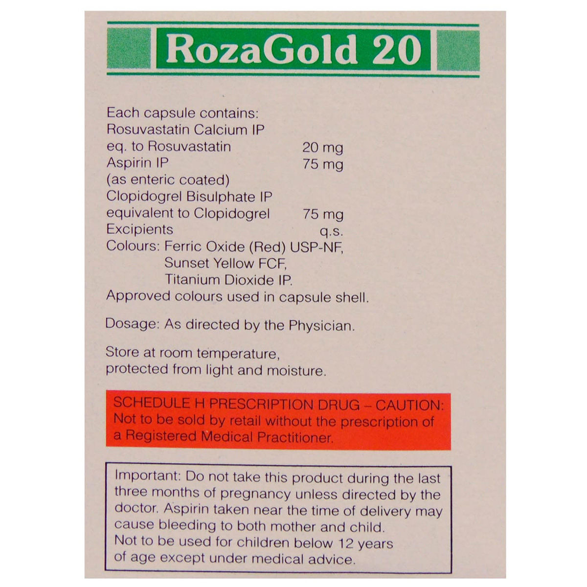 Rozagold 20 Capsule | Uses, Side Effects, Price | Apollo Pharmacy