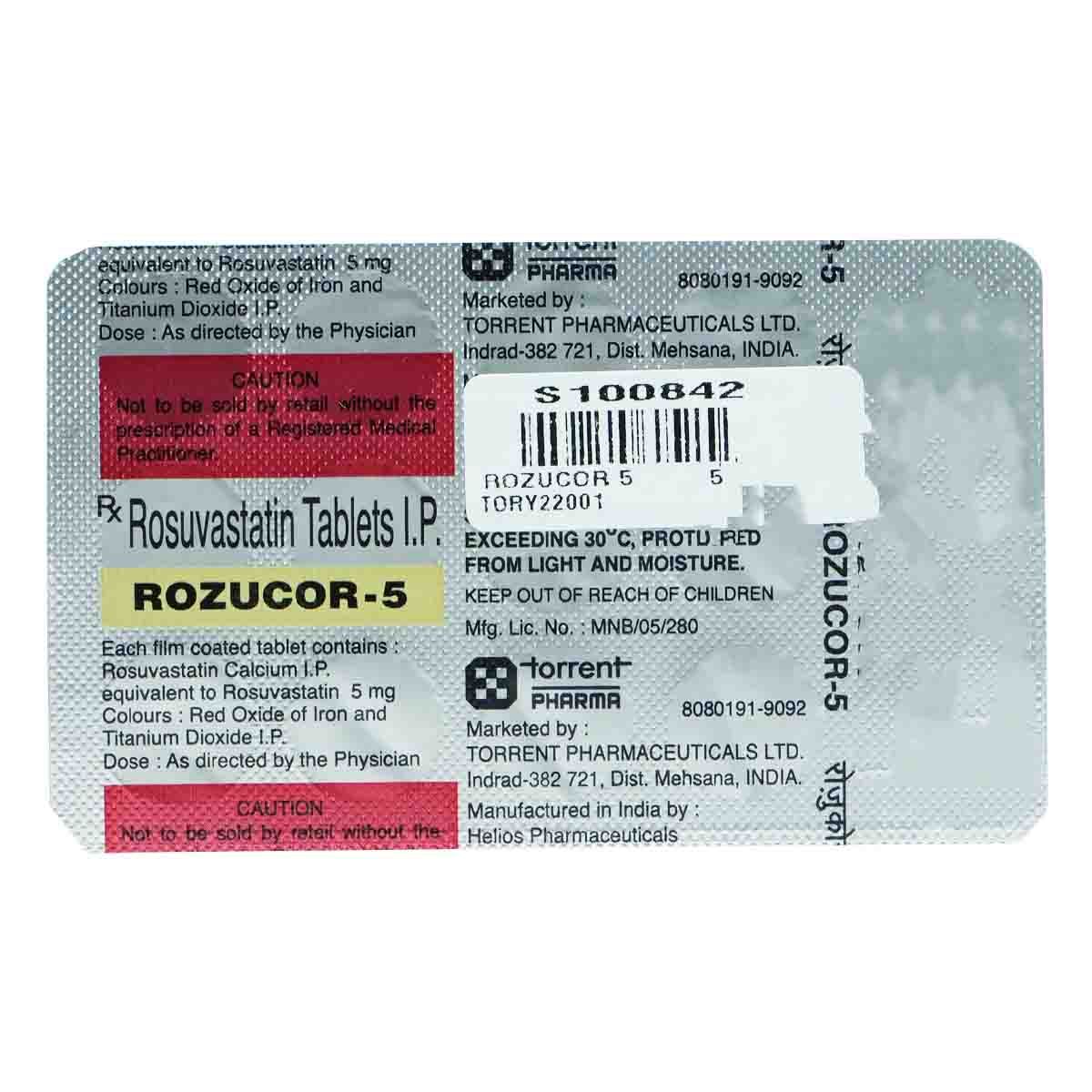 Rozucor 5 Tablet 15's Price, Uses, Side Effects, Composition - Apollo ...