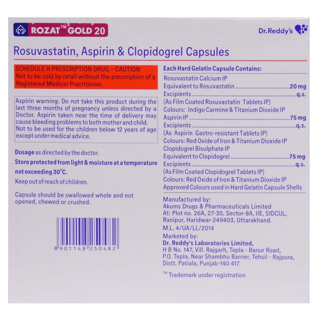 Rozat Gold 20 Capsule 15's Price, Uses, Side Effects, Composition ...