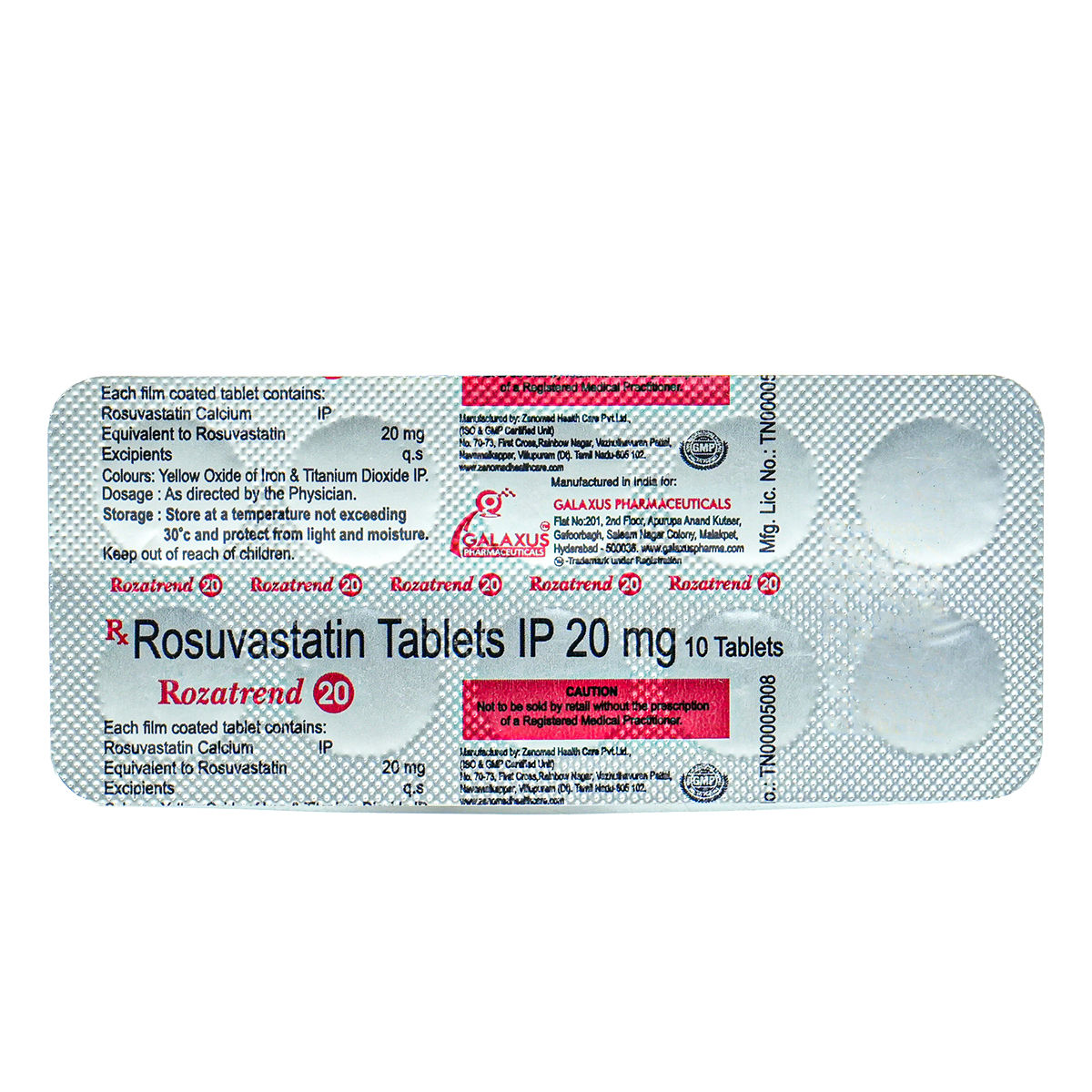Rozatrend 20 Tablet 10's Price, Uses, Side Effects, Composition ...