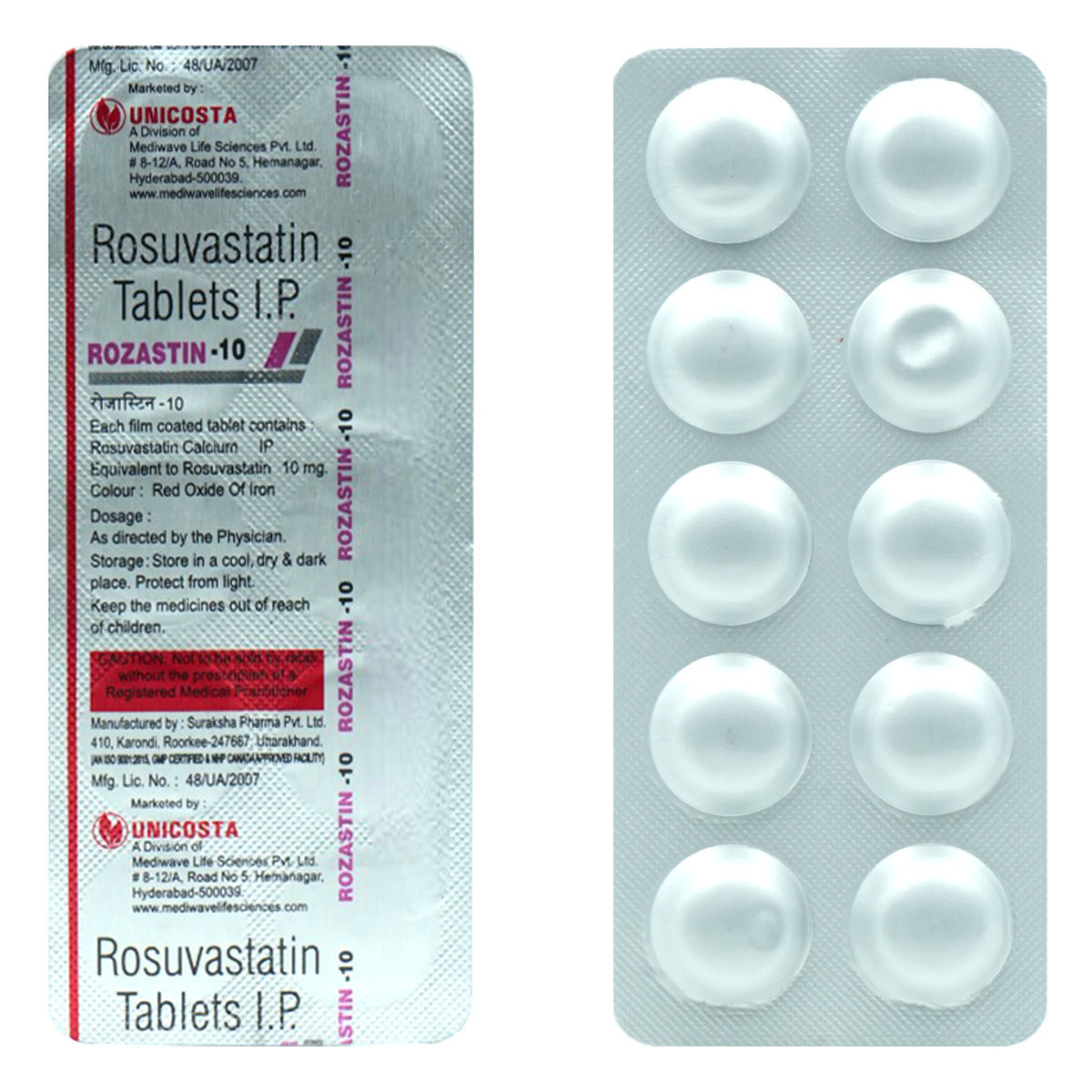 Rozastin-10 Tablet | Uses, Side Effects, Price | Apollo Pharmacy