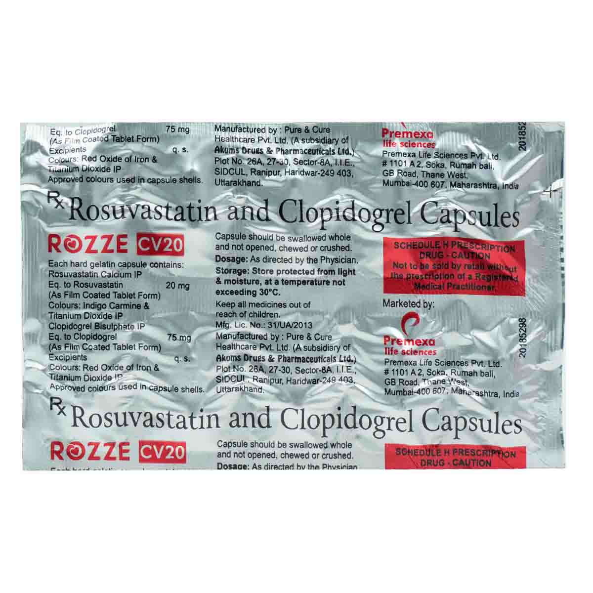 Rozze CV 20 Capsule 10's Price, Uses, Side Effects, Composition ...