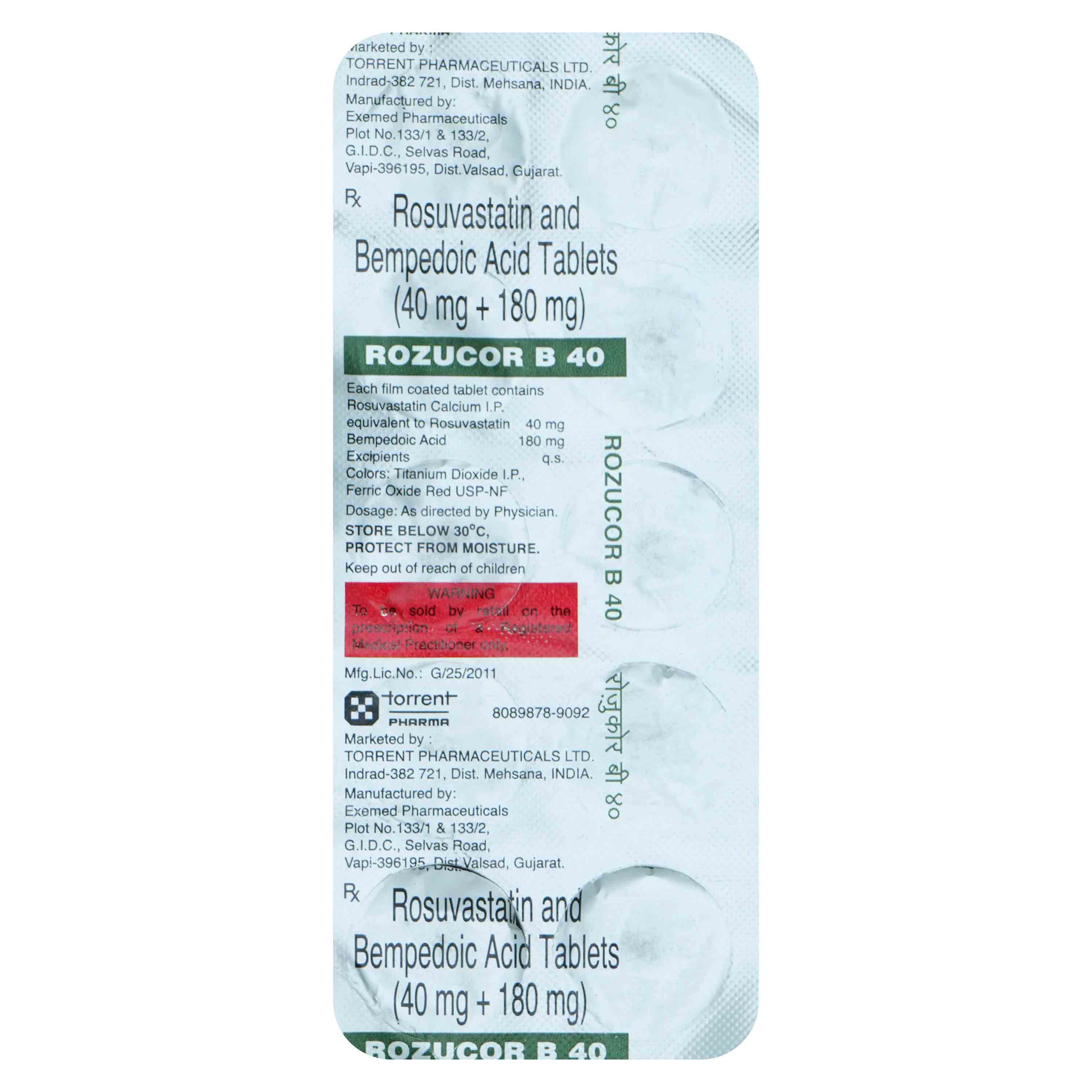 Rozucor B 40 Tablet | Uses, Side Effects, Price | Apollo Pharmacy