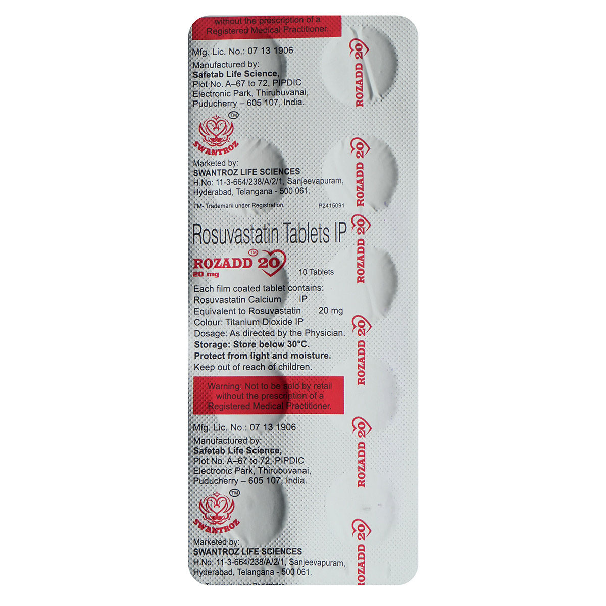 Rozadd 20 Tablet 10's | Uses, Side Effects, Price | Apollo Pharmacy