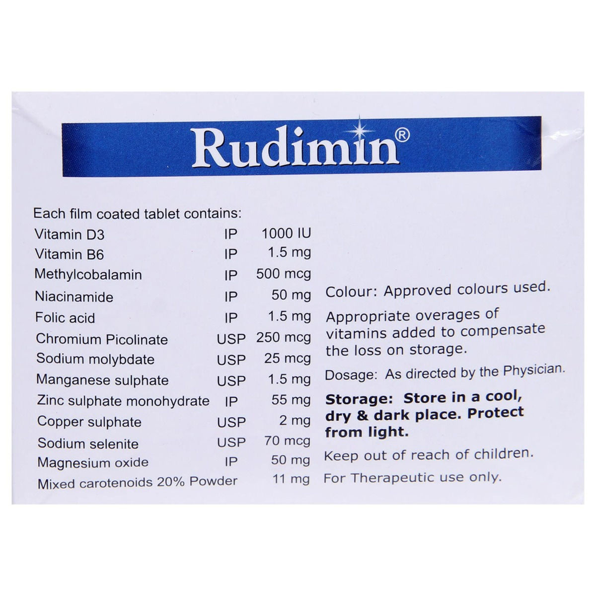 Rudimin Tablet 10's Price, Uses, Side Effects, Composition - Apollo ...