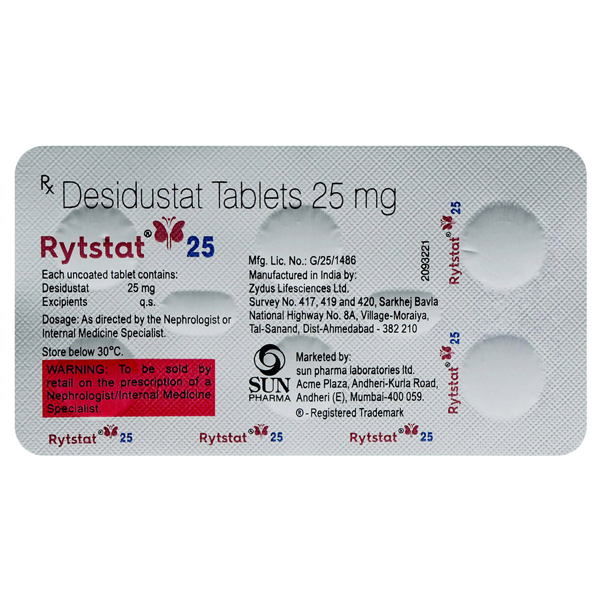 Rytstat 25 mg Tablet | Uses, Side Effects, Price | Apollo Pharmacy