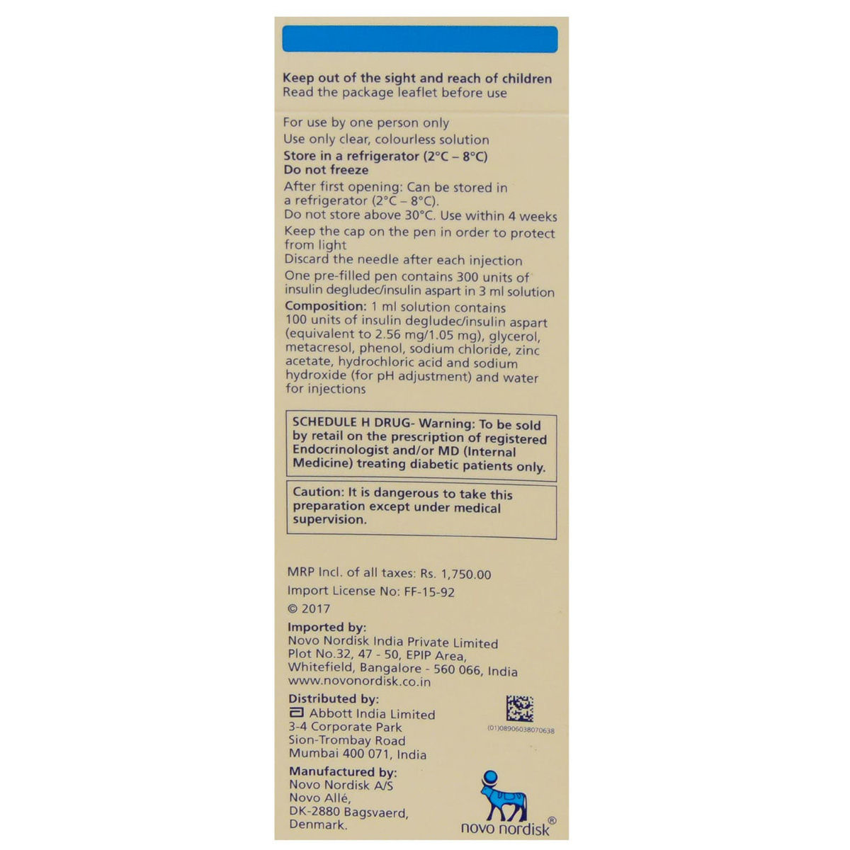 Ryzodeg 100IU/ml Flextouch Pen 3 ml | Uses, Side Effects, Price ...