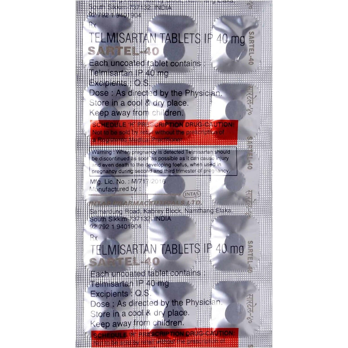 Sartel-40 Tablet | Uses, Side Effects, Price | Apollo Pharmacy