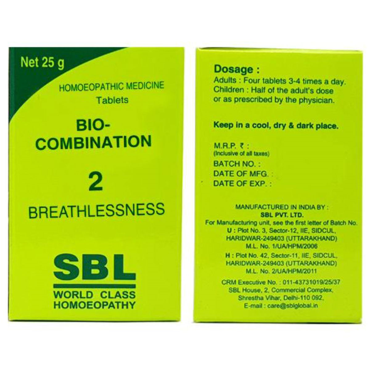 Buy SBL Bio-Combination 2 (BC) Tablets, 25 gm | 19 Minutes Delivery ...