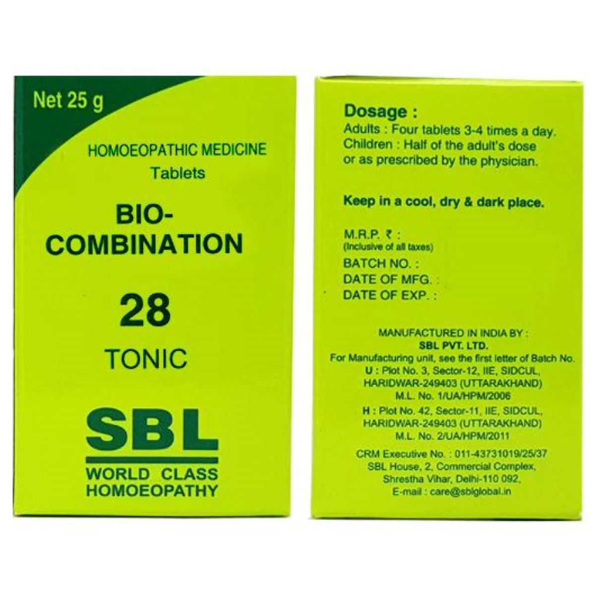 Buy SBL Bio-Combination 28 (BC) Tablets, 25 gm | 19 Minutes Delivery ...