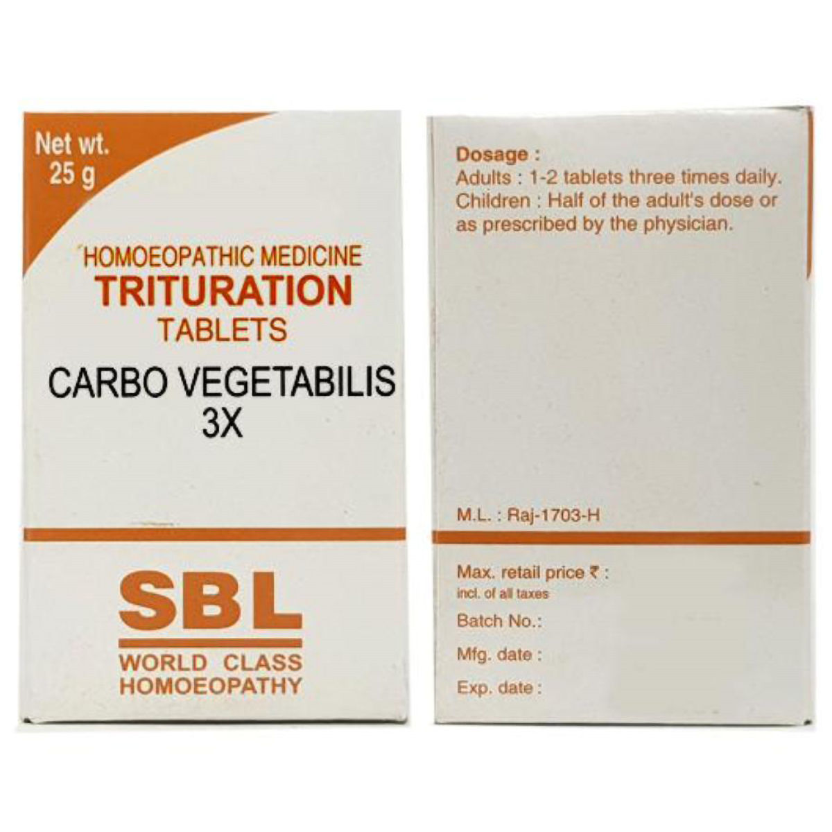 Buy SBL Carbo Vegetabilis Trituration 3X Tablets, 25 gm | 19 Minutes ...